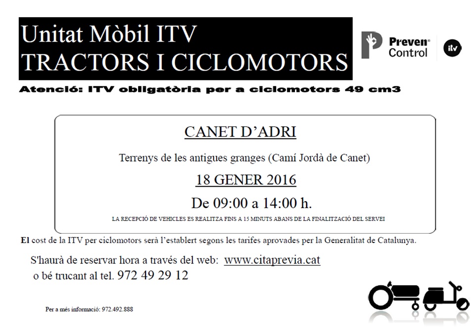 ITV vehicles agrícoles i ciclomotors - Web oficial de l'Ajuntament de ...